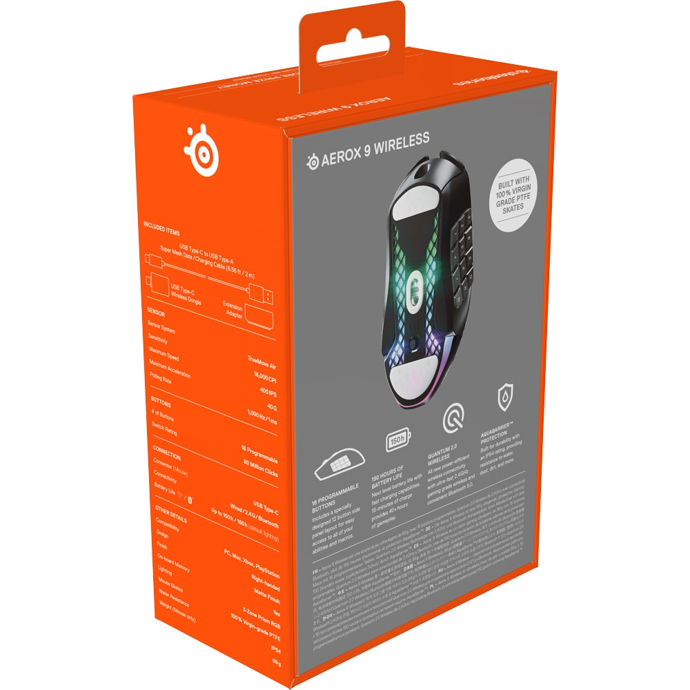 Mouse gaming wireless SteelSeries Aerox 9, Senzor SteelSeries TrueMove ...