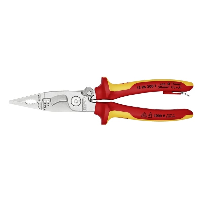 Cleste profesional combinat izolat Knipex KNI1396200T, 200 mm, 6 in 1 ...