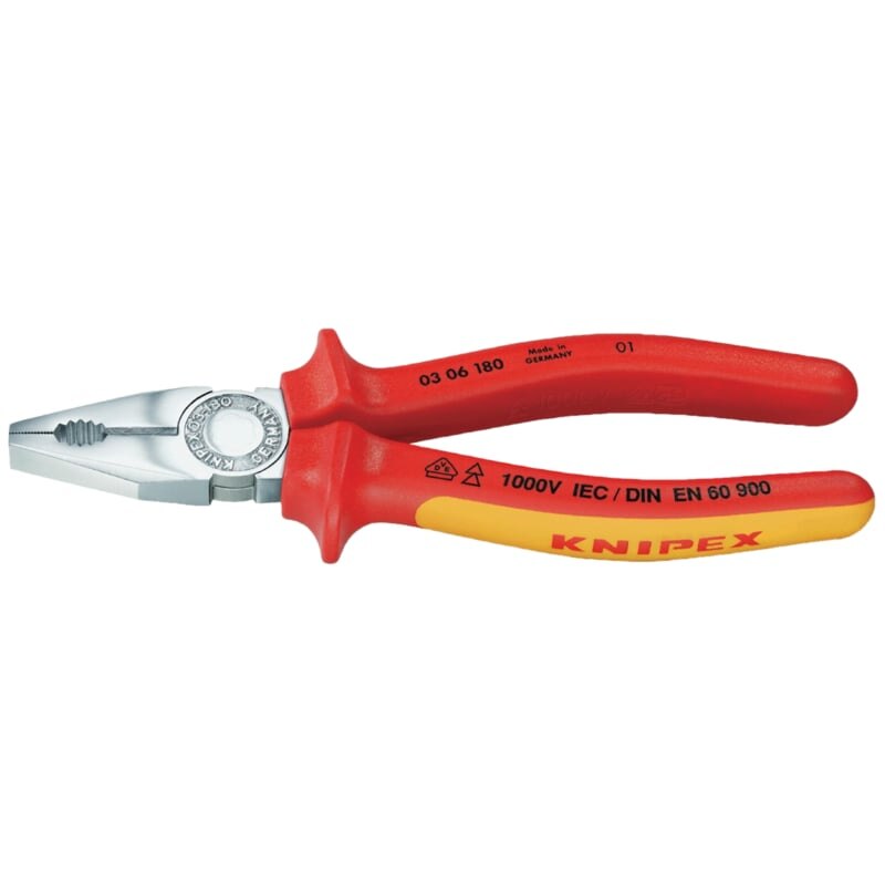 Cleste profesional combinat izolat Knipex KNI0306180T, 180 mm - eMAG.ro