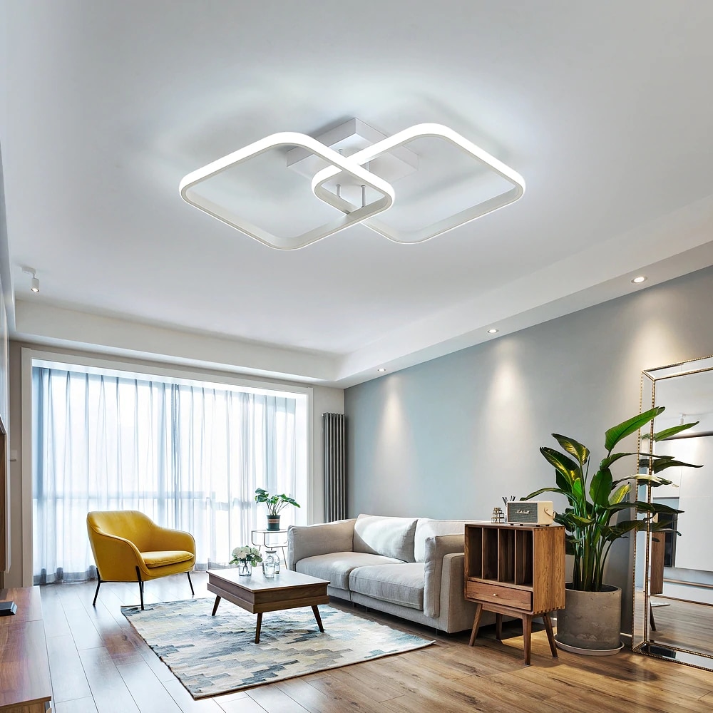 Plafoniera LED Goeco, Alb Rece, Aluminiu, 6000K, forma patrata - eMAG.ro