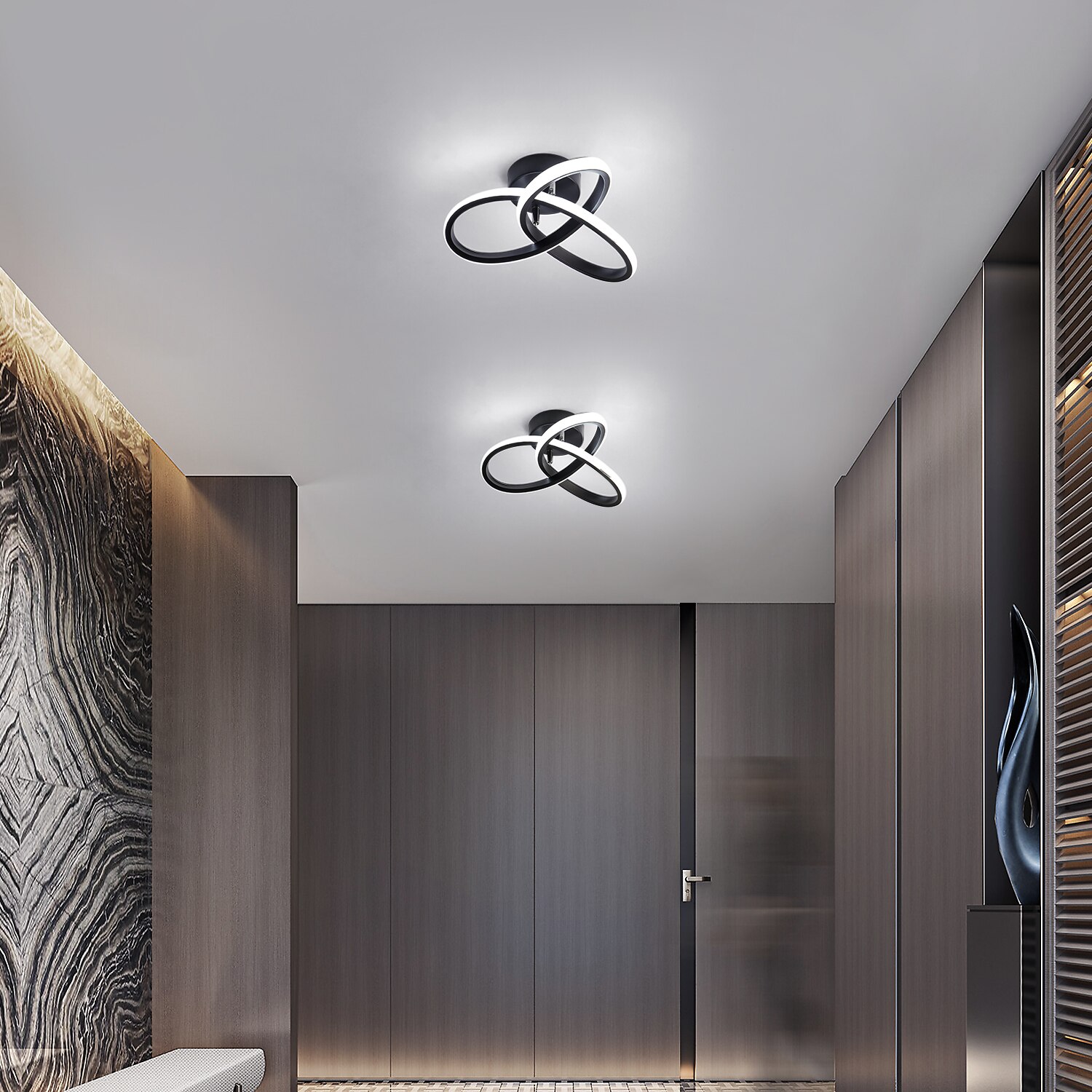 Candelabru LED, Toolight, Aluminiu, 24x14x11 cm, Negru - eMAG.ro