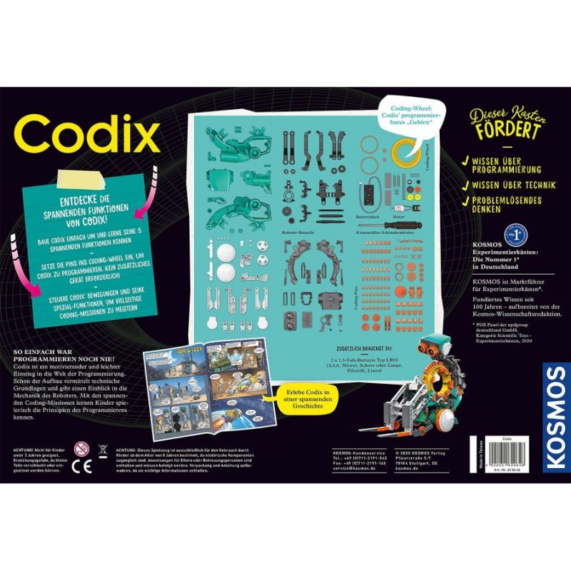 Set robot Codex, Kosmos, Experimente, 150 piese, Multicolor - eMAG.ro