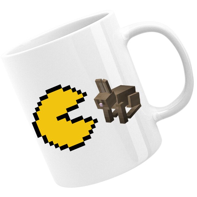 Cana Pac Man Minecraft Rabbit Pixel Game Simple Japan, alba, 330 ml ...