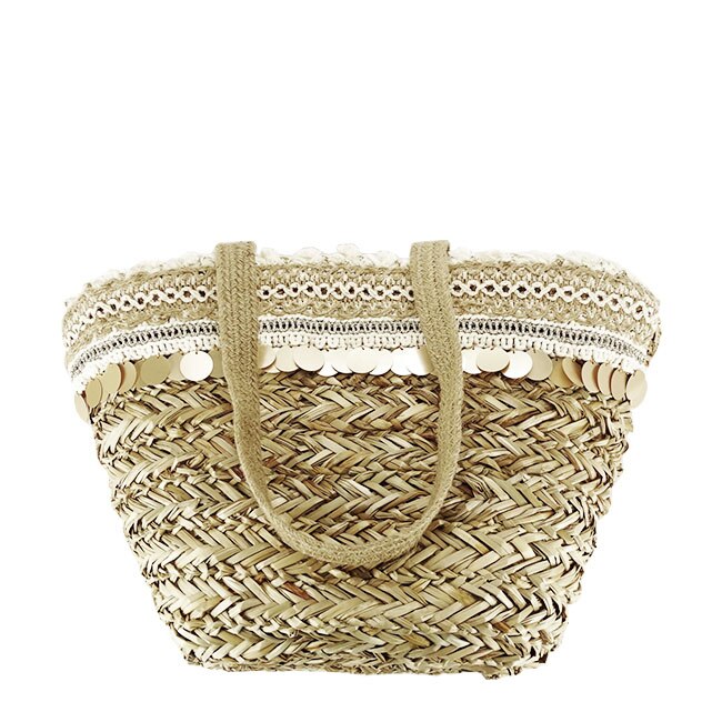 Geanta mare de plaja din paie naturale SD-21030 Maro - eMAG.ro