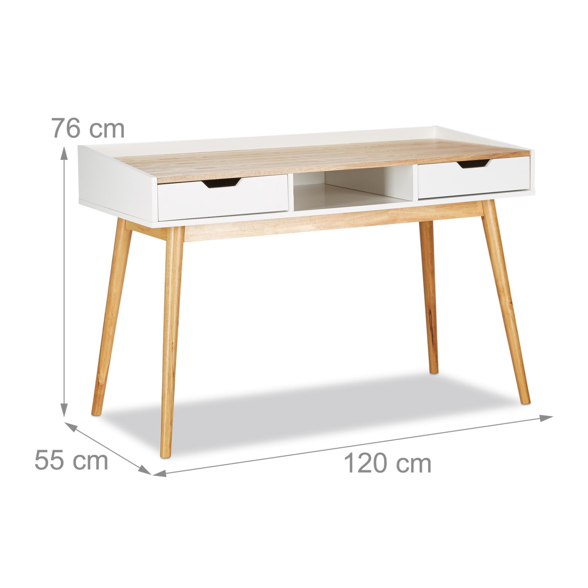 Birou modern in stil scandinav, dimensiuni 76 x 120 x 55 cm, lemn de ...