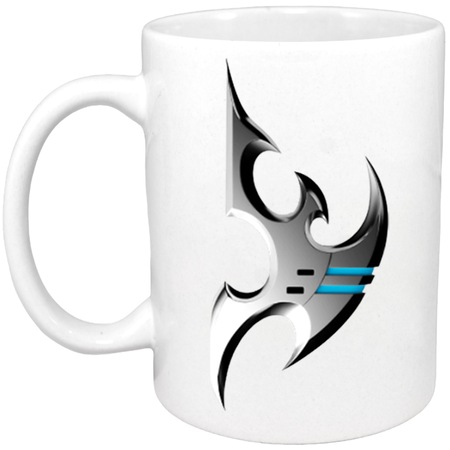 Cana personalizata cu interior colorat, Alb, StarCraft 2 Protoss Silver ...