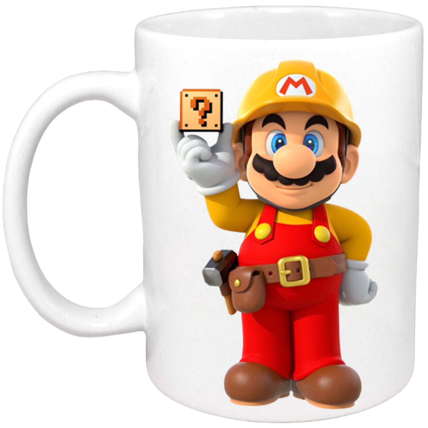 Cana personalizata cu interior colorat, Alb, Super Mario Bros Meserias ...