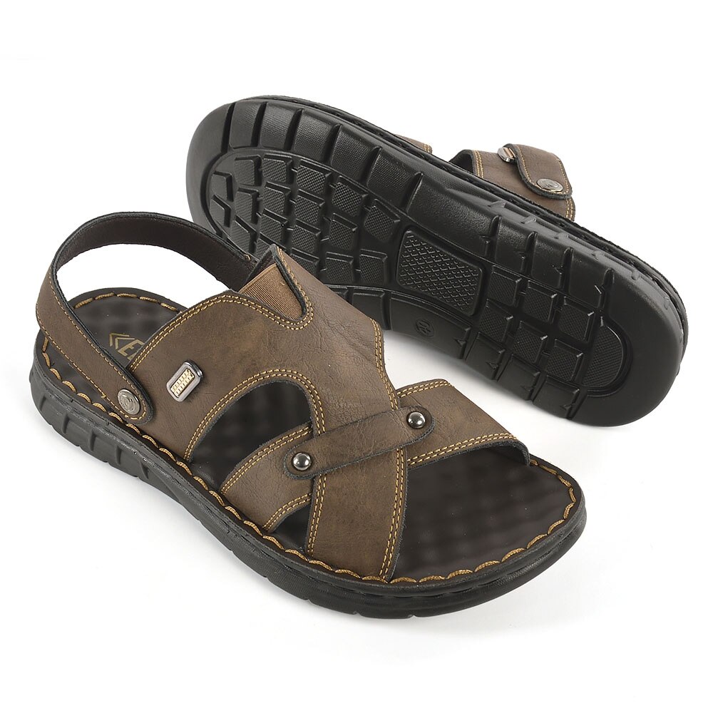 Sandale De Barbati, Elada, Khaki, 41 EU - eMAG.ro