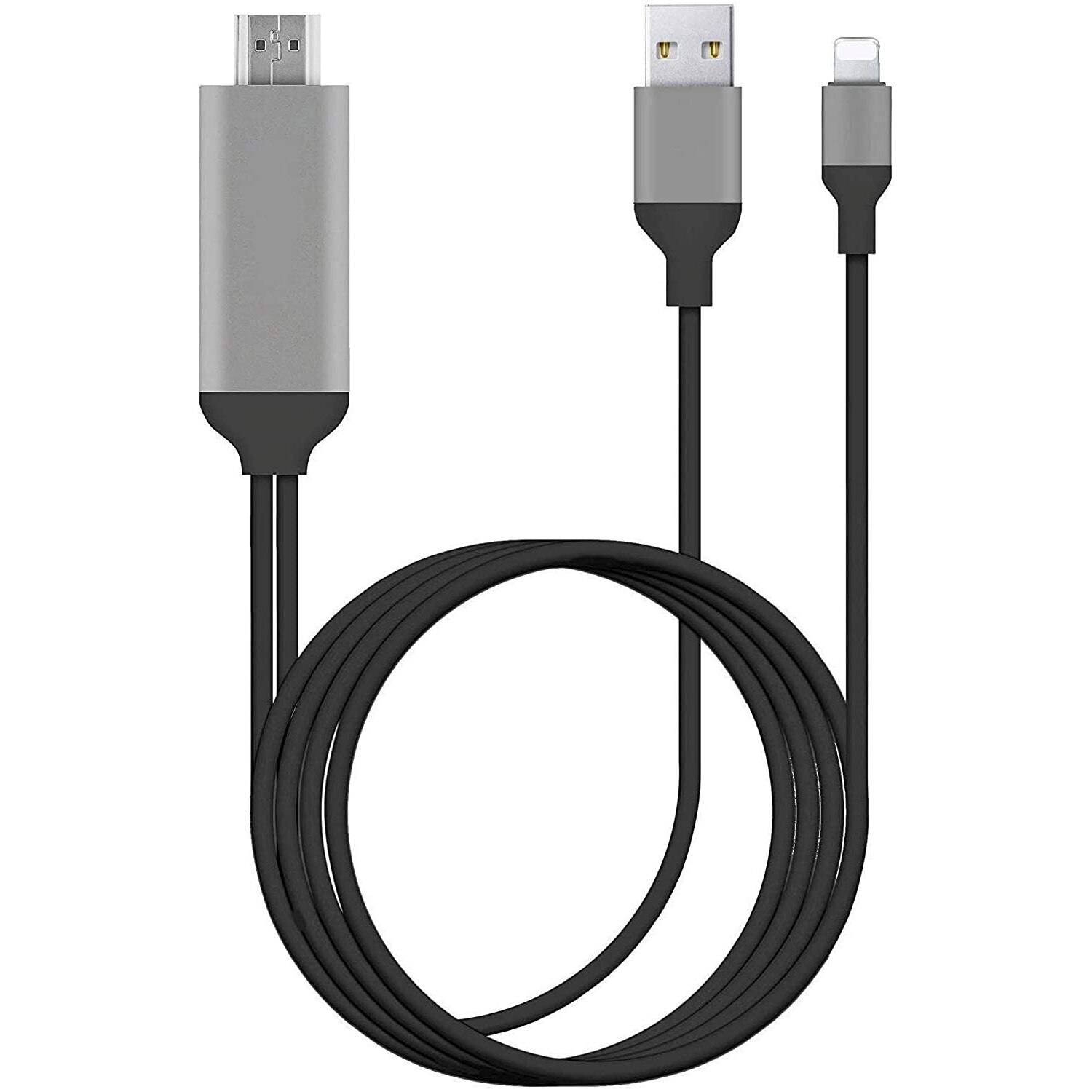 Adaptor video, Vienod, USB/HDMI/Lightning, Negru - eMAG.ro