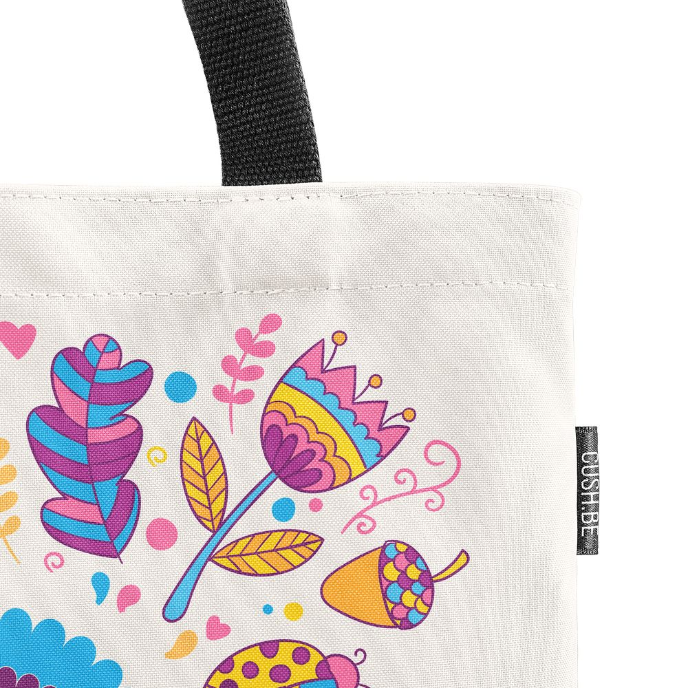 Комплект Дамска Чанта Cush.be Шарена карта, Без джоб, Многоцветен, 40 х 34 х 8 см, С несесер 14 ...