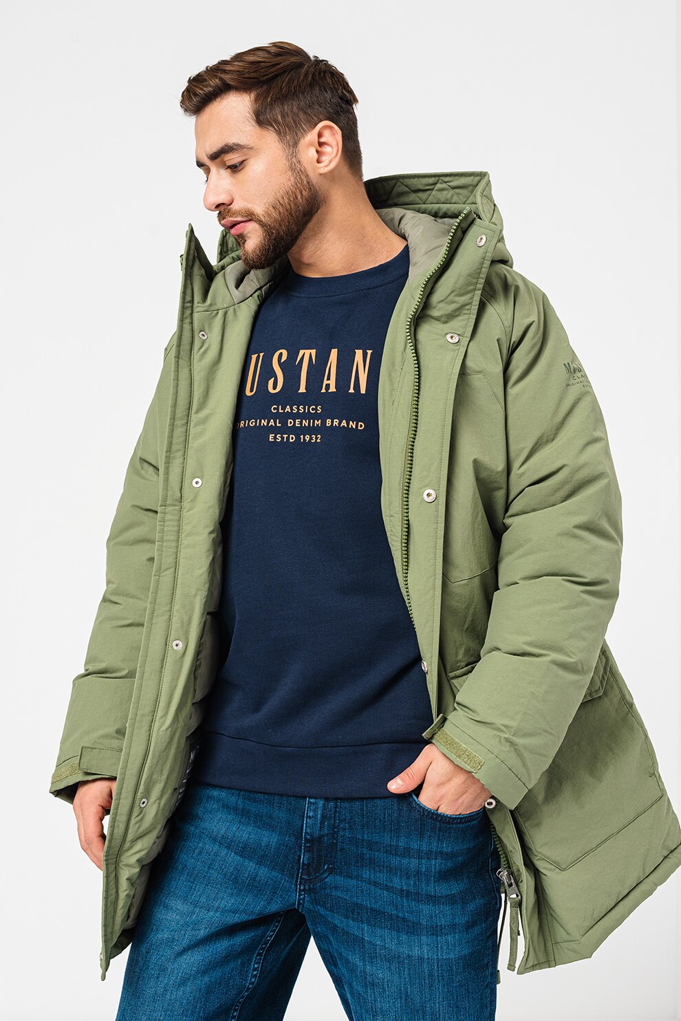 Mustang, Geaca parka Daniel, Verde feriga, S - eMAG.ro