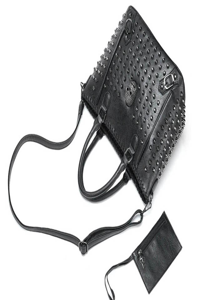 Geanta Neagra, De umar, Rock style, Punk Style, Cu craniu, PU - eMAG.ro