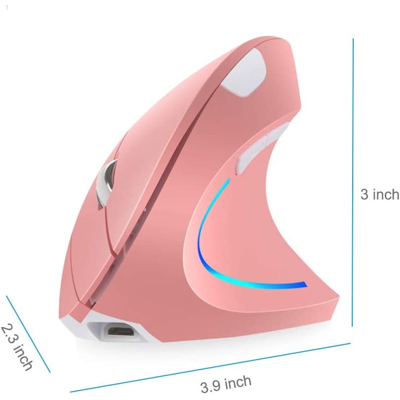 Mouse vertical, Ergonomic, 800/1200/1600/2400 Dpi, Wireless, Roz - eMAG.ro