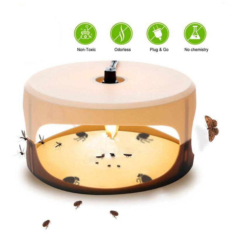 Capcana pentru purici, Plastic, 7W, 18.5x10 cm, Alb - eMAG.ro