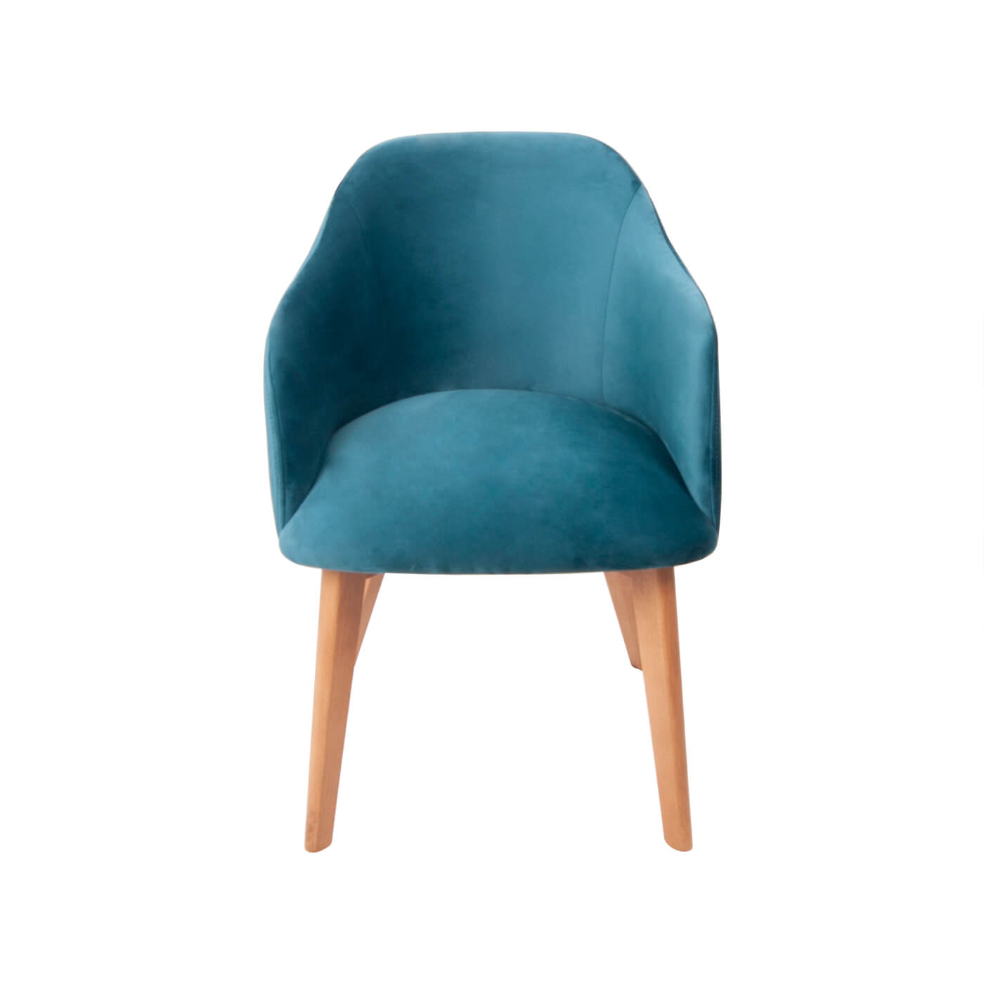 Scaun dining tapitat Club, turcoaz, picioare de lemn de stejar - eMAG.ro