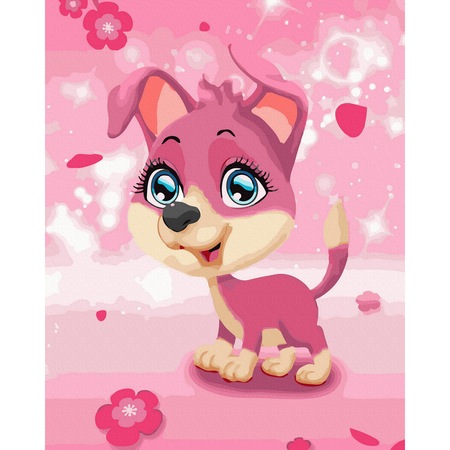 Set pictura pe numere, Mic catelus, 40x50 cm - eMAG.ro