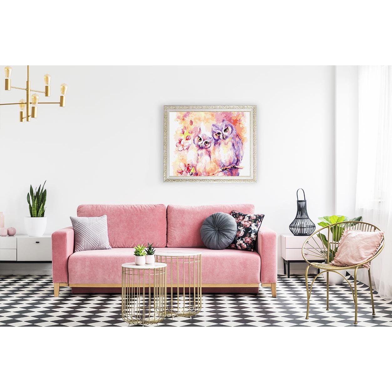 Set pictura pe numere, Iubeste bufnitele, 30x40 cm - eMAG.ro