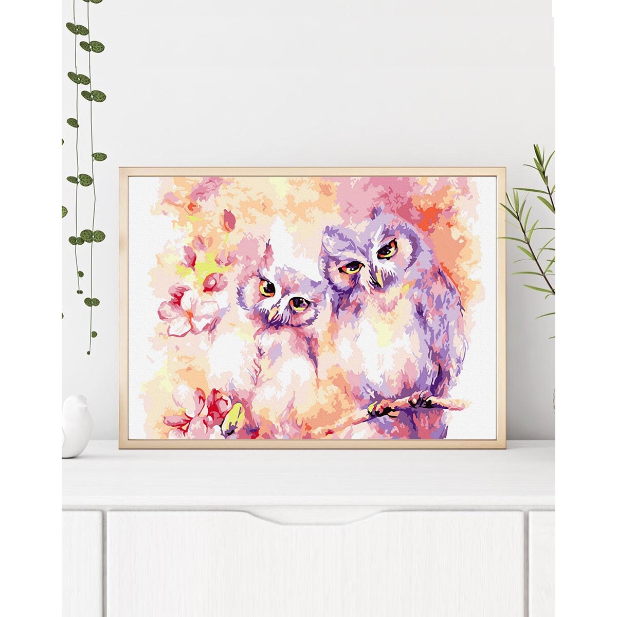 Set pictura pe numere, Iubeste bufnitele, 30x40 cm - eMAG.ro