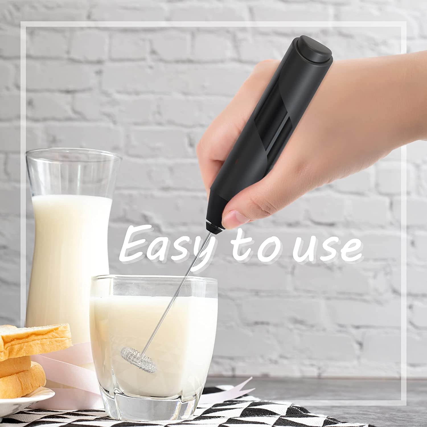 Mixer spuma de lapte, awwaline, negru, ideal pentru cappuccino, caffe ...