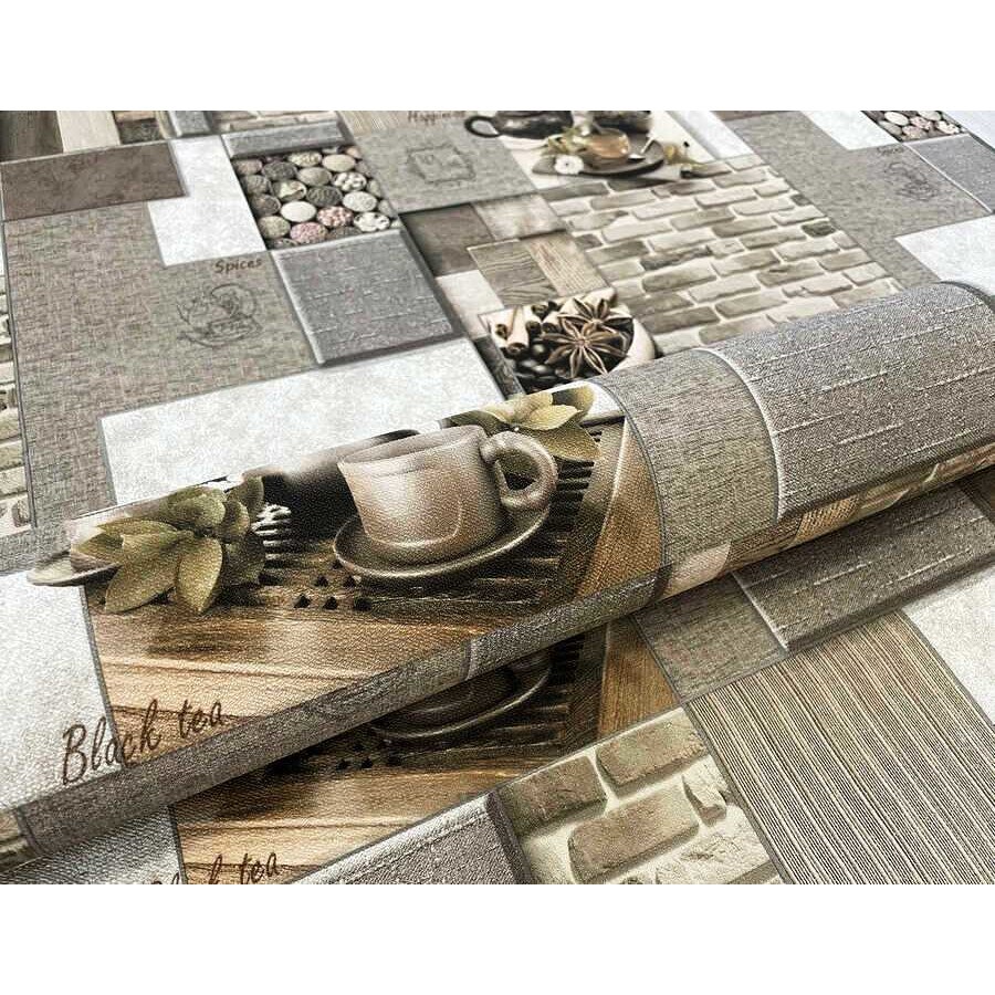 Tapet vinil bej, lavabil, pentru bucatarie, Scortisoara 1-1209, 10,65mp ...