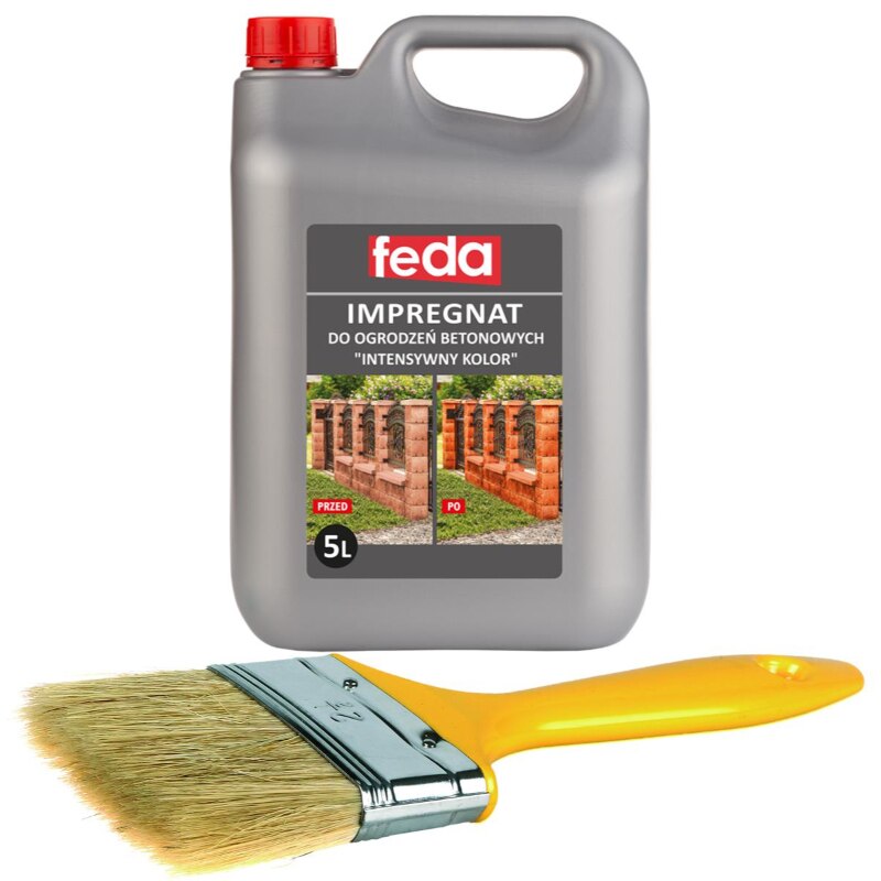Set lac pentru gard si pensula, Feda, 5l - eMAG.ro