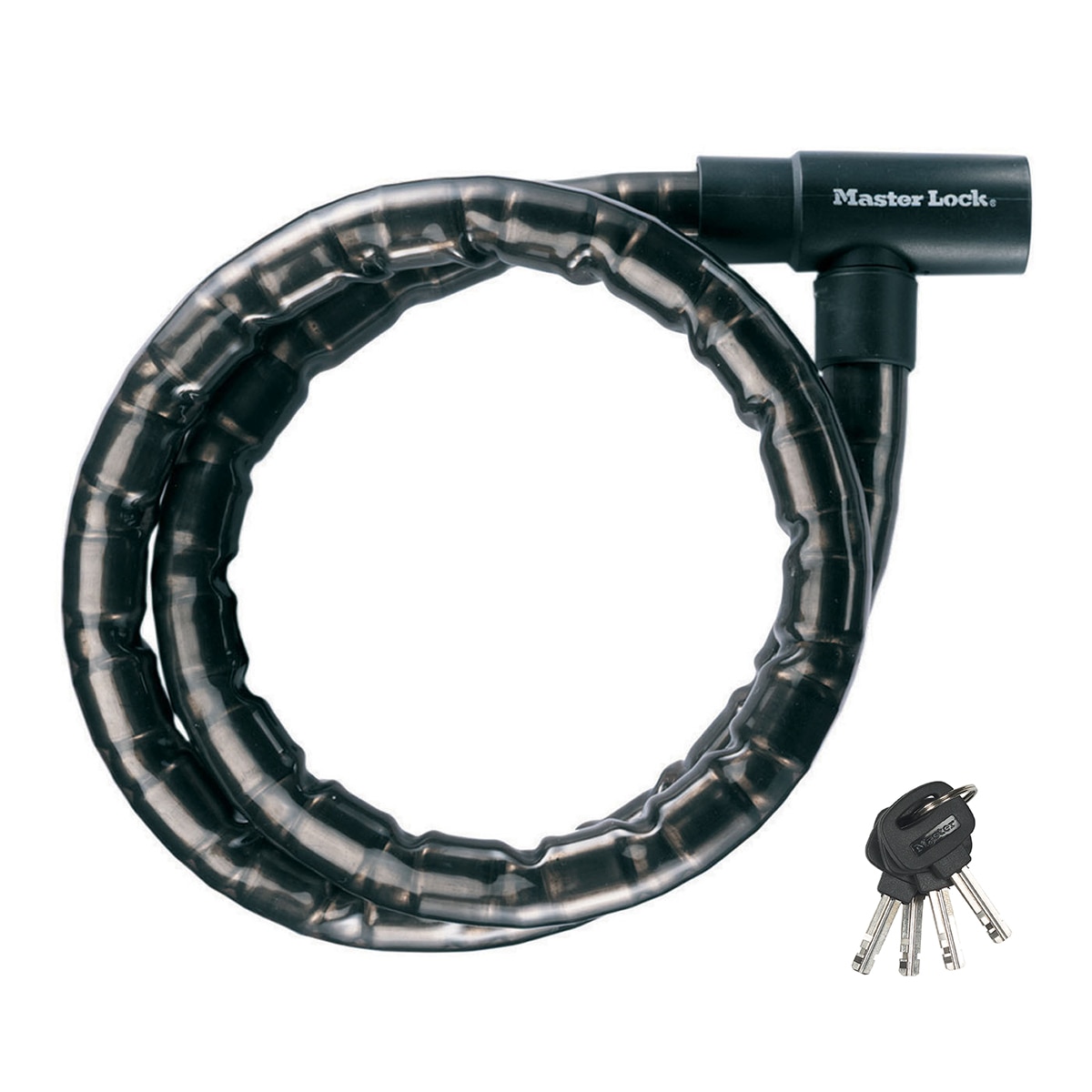 Antifurt MasterLock cablu ranforsat otel impletit cu cheie 2m x 20mm ...
