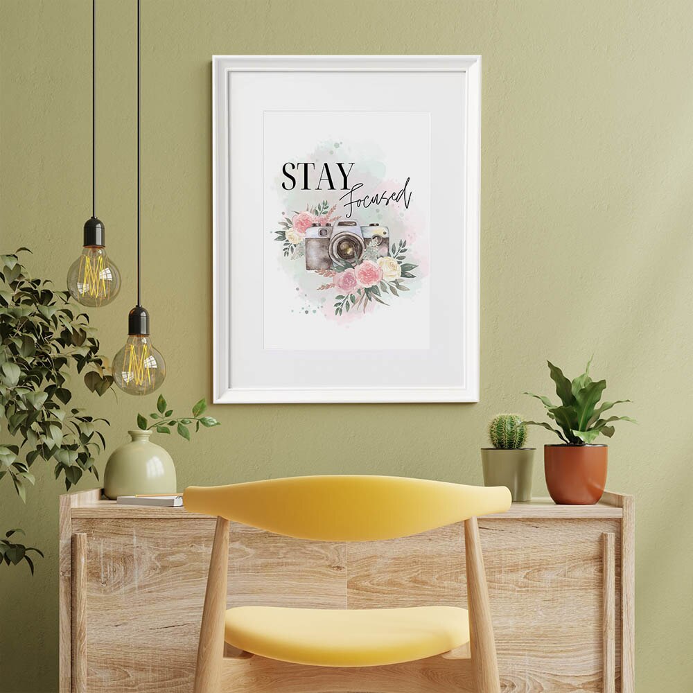 Tablou personalizat - Stay Focused, alb, A3, 30×40 cm - eMAG.ro