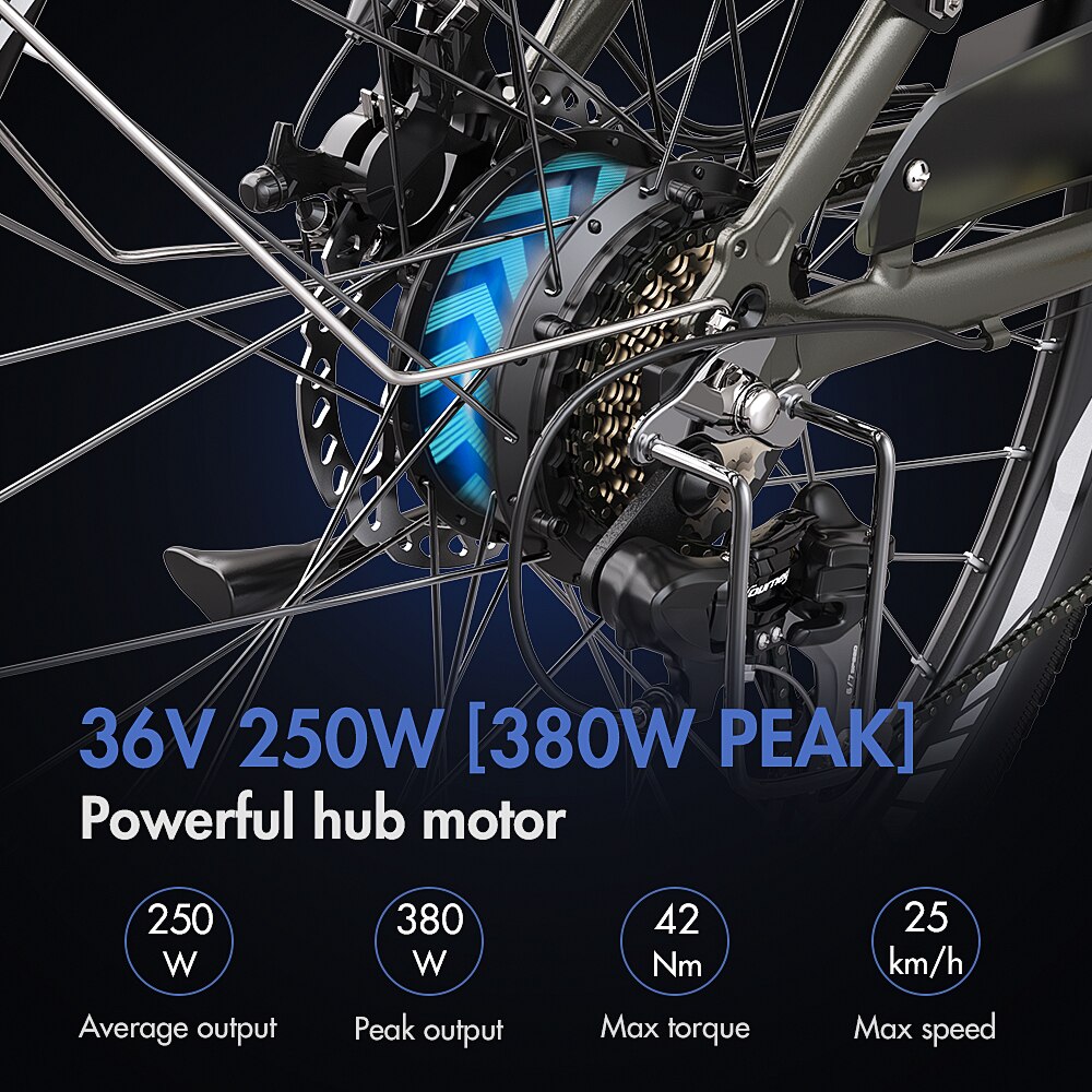 Електрически велосипед, Fafrees F26 Pro, Мотор 250W, Капацитет на ...