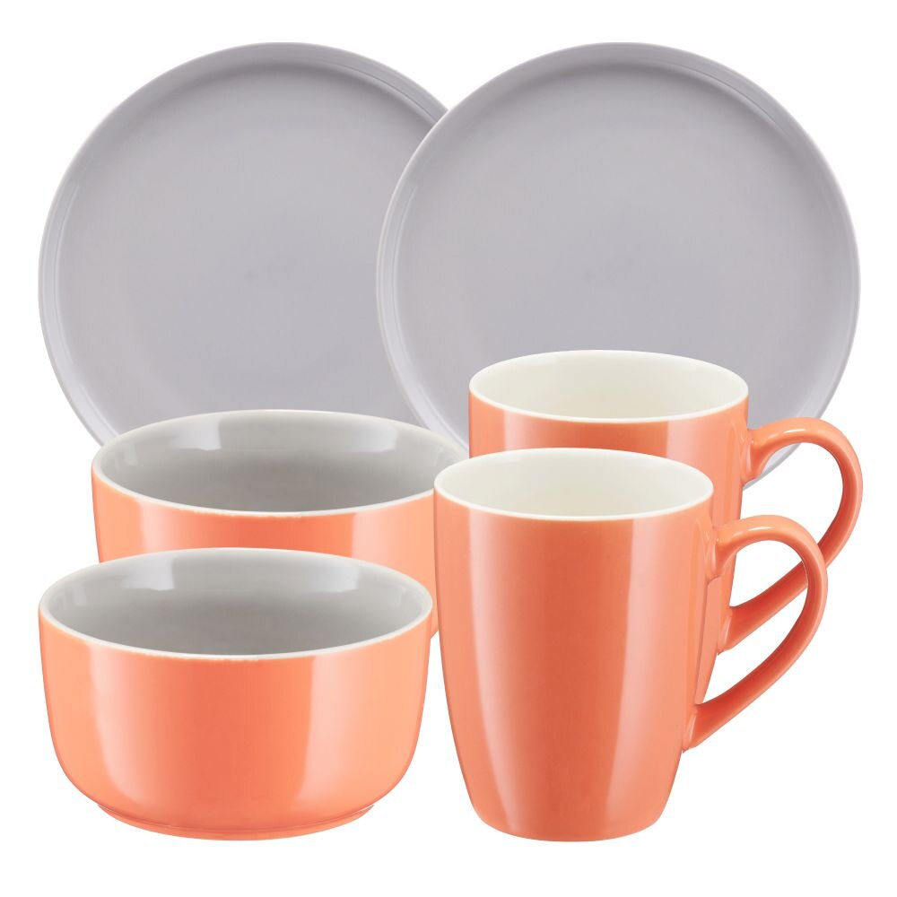 Set mic dejun pentru 2 persoane Borneo, Villa Italia, Portelan, 6 piese ...