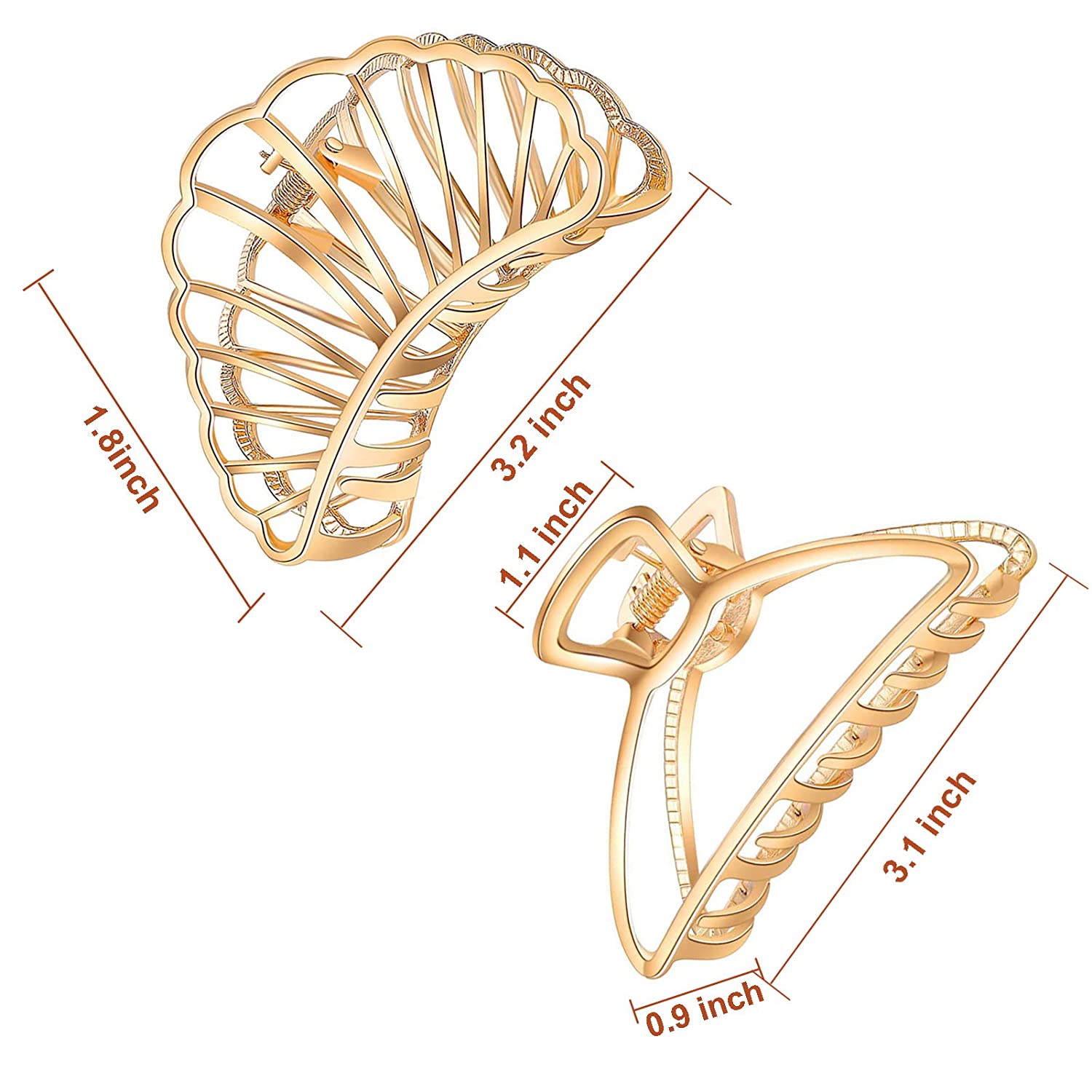 Set de doua agrafe decorative si elegante pentru par, metalice ...