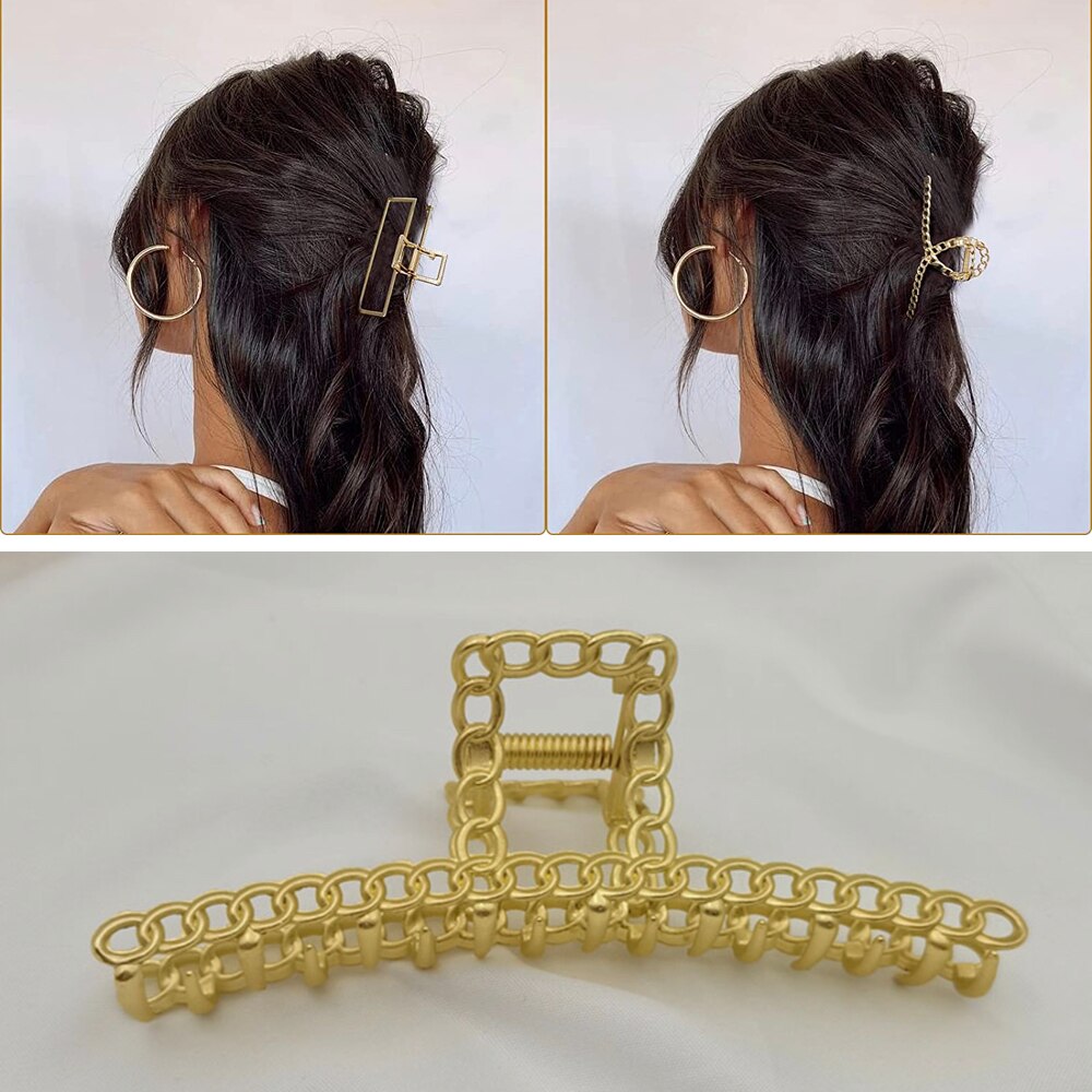 Set agrafe decorative si elegante pentru par, metalice, lucioase ...