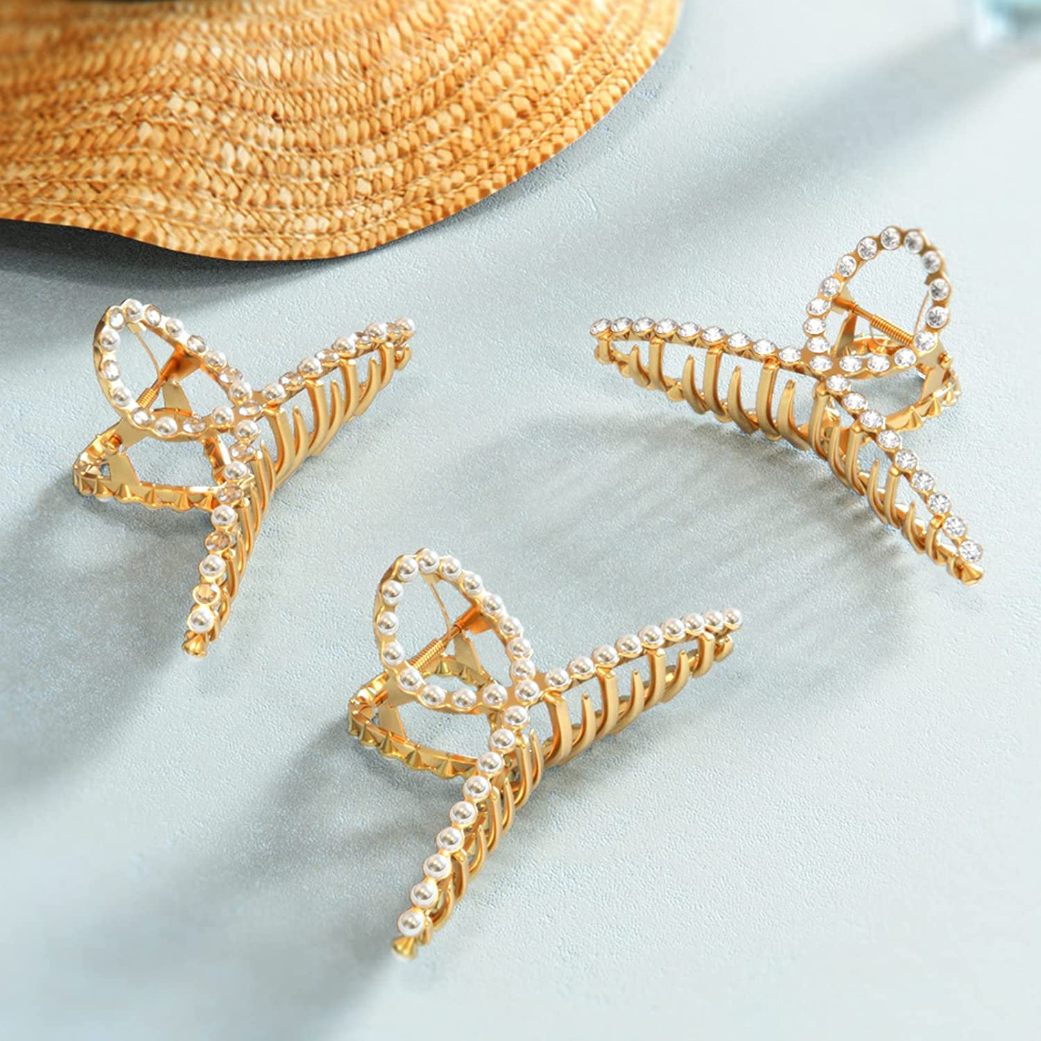 Set agrafe decorative si elegante pentru par, metalice, lucioase ...