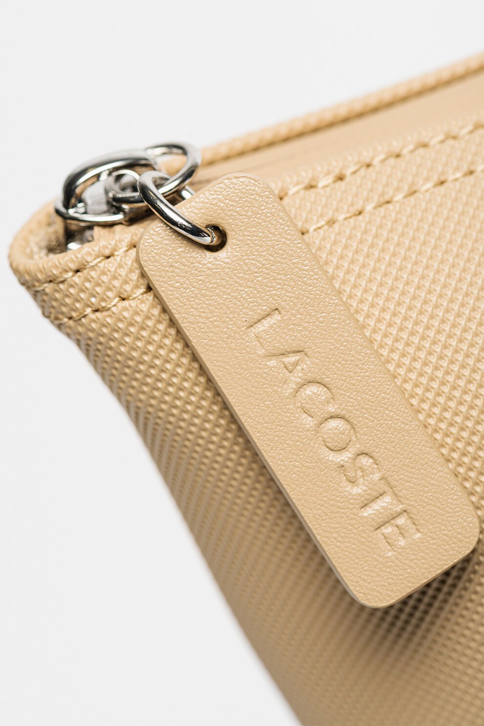 Lacoste, Geanta shopper cu logo in relief, Maro nisip - eMAG.ro