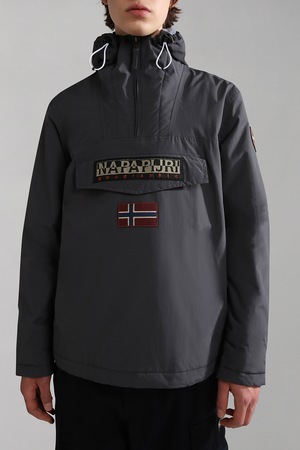 Napapijri, Geaca fara inchidere cu gluga Rainforest, Gri inchis, L ...