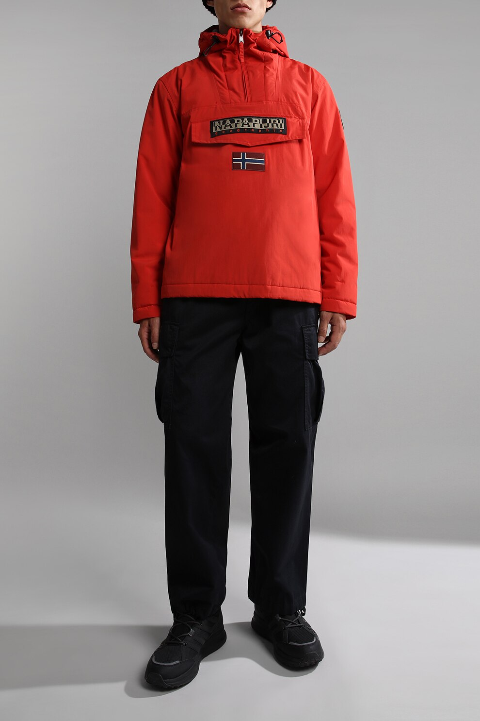 Napapijri, Geaca fara inchidere cu gluga Rainforest, Rosu, 2XL - eMAG.ro