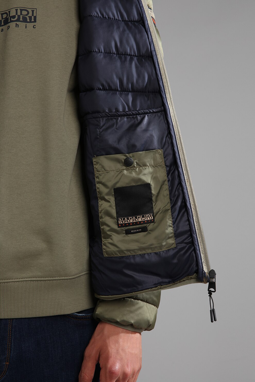 Napapijri, Geaca scurta regular fit cu aspect matlasat Aerons, Kaki ...