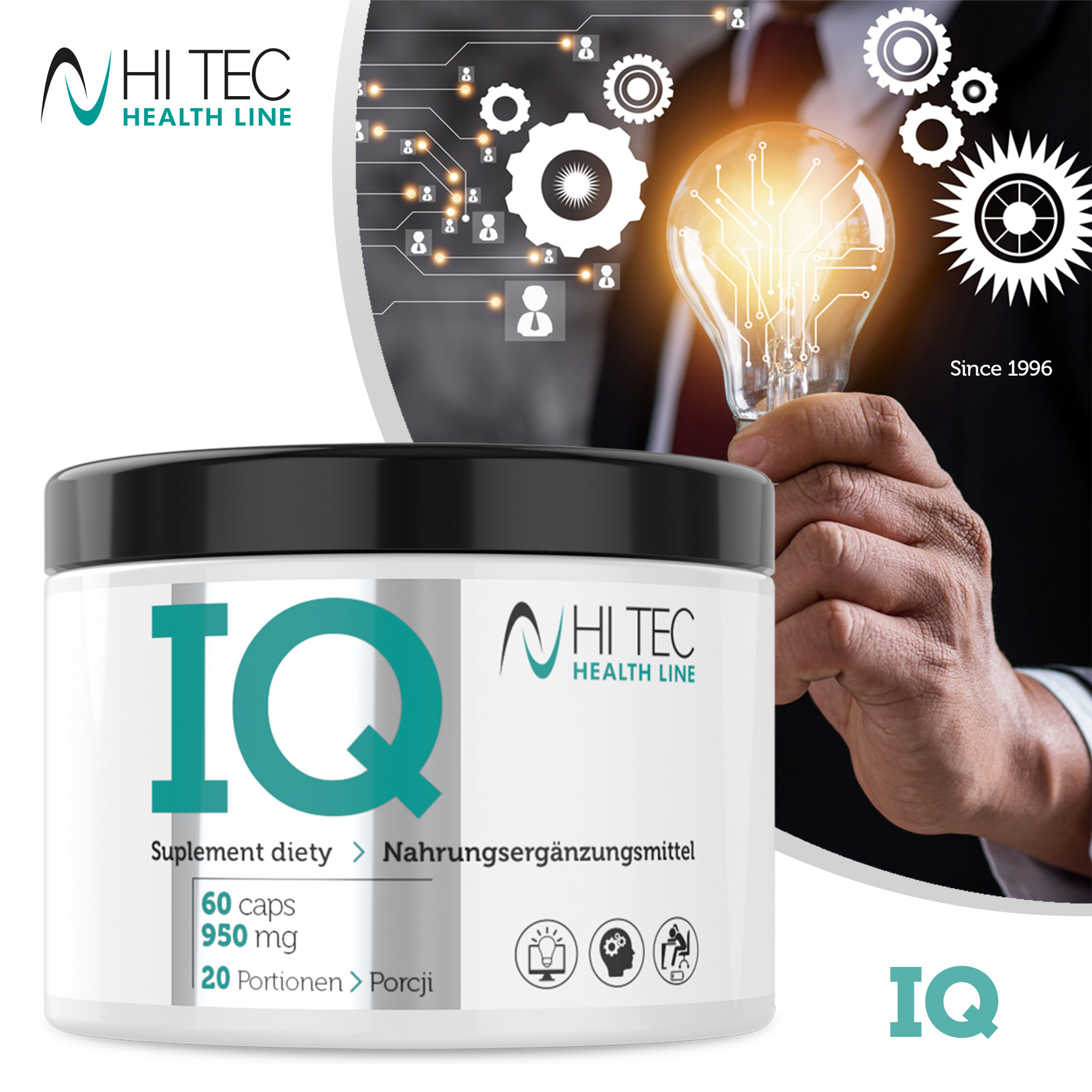 Supliment alimentar IQ, Hi Tec Health Line, L-tirozina/Taurina, 60 ...