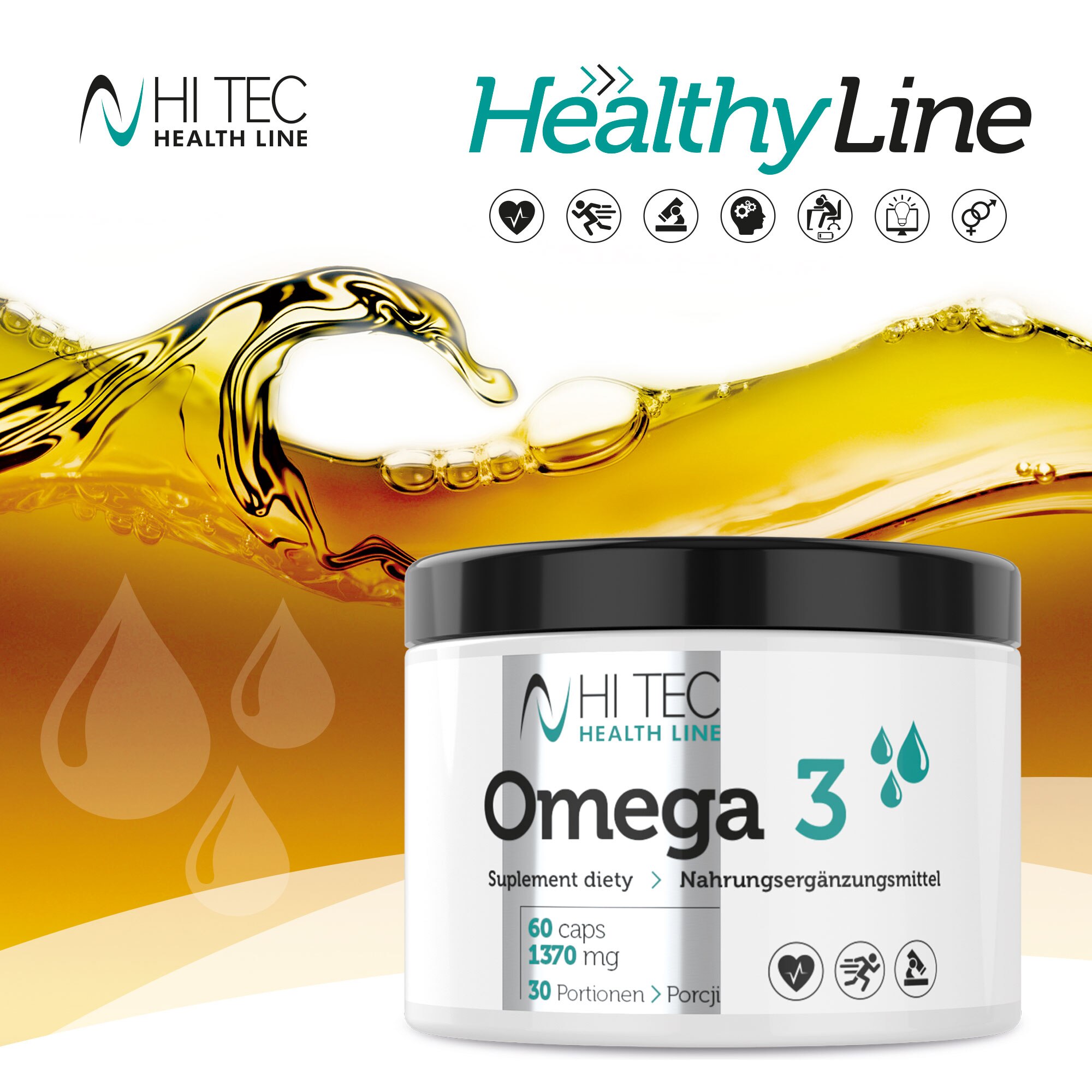 Supliment alimentar, Hi Tec Health Line, Omega 3, 60 capsule - eMAG.ro