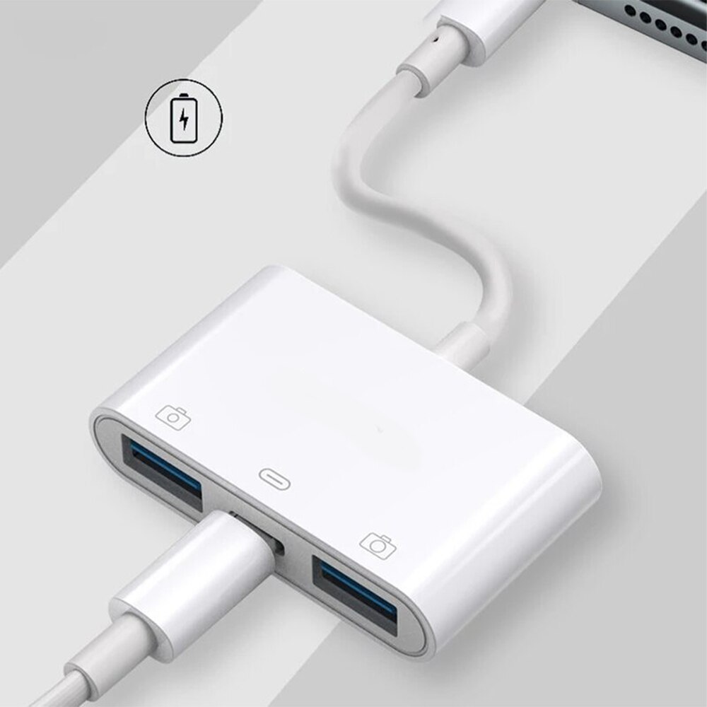Adaptor Cablu OTG la mufa USB Tip C, Tip Conector USB Type-C si 2 x USB ...