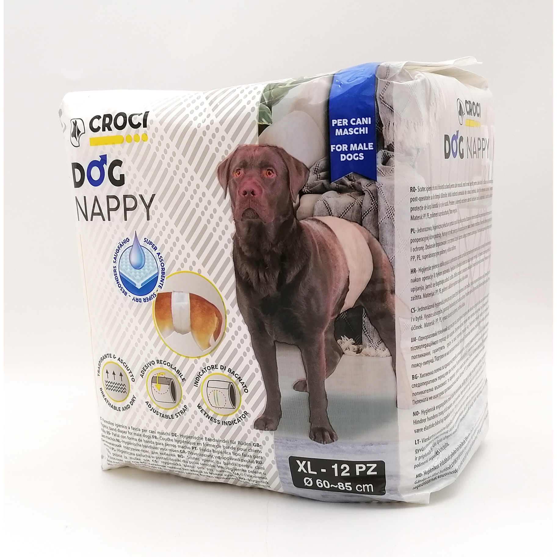 Set scutece pentru caini masculi, Dog Nappy, XL, 60-85 cm - eMAG.ro