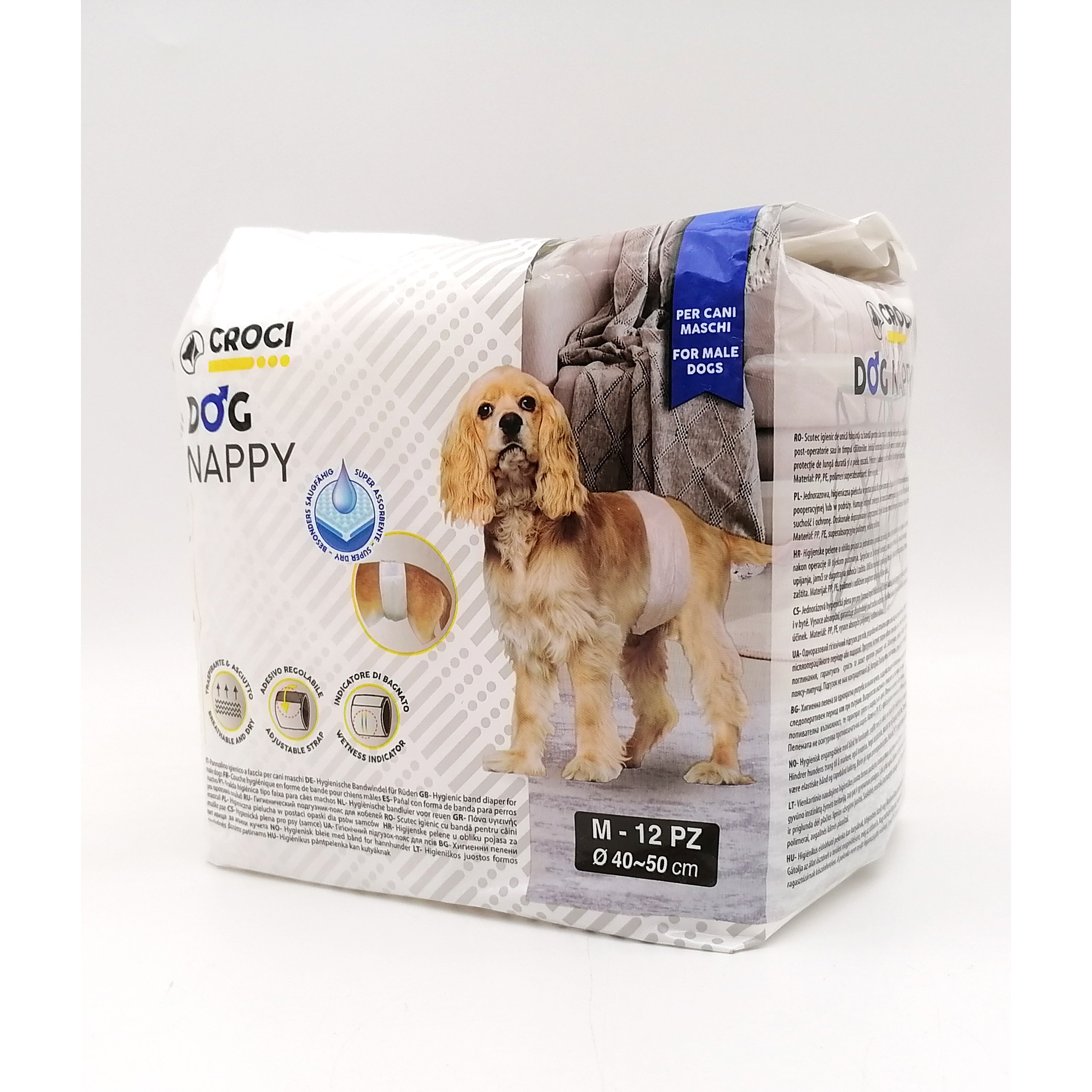 Set scutece pentru caini masculi, Dog Nappy, M, 40-50 cm - eMAG.ro
