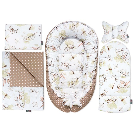 Set de 5 elemente cuib pentru copii Baby Nest Cotton Flowers - eMAG.ro