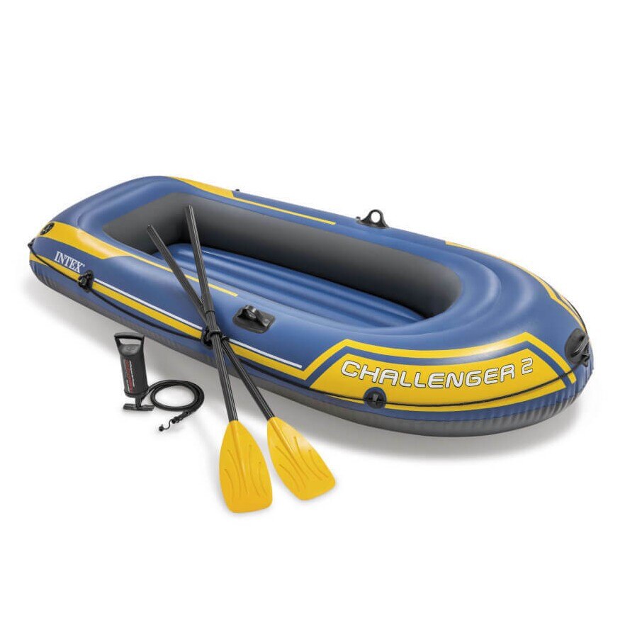 Set barca gonflabila / pneumatica Intex 68367 Challenger 2, pentru 2 ...