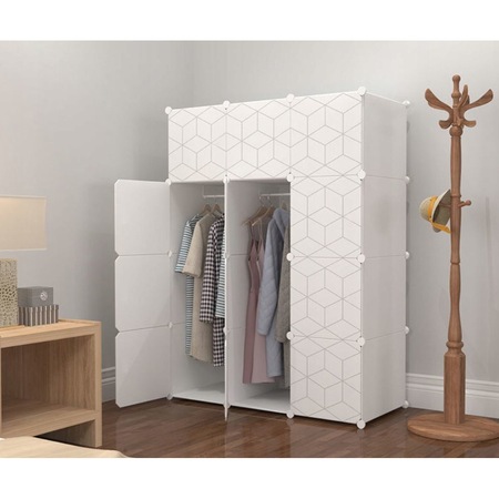 Dulap pentru haine, Alb/Negru, 110 x 47 x 147 cm - eMAG.ro