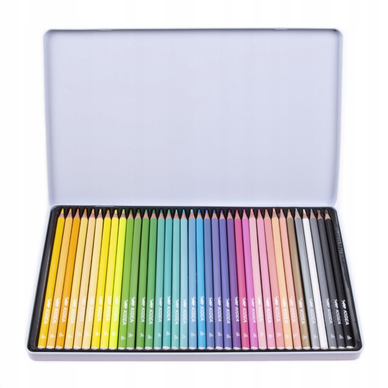 Set 36 creioane pastel, Kidea, Cutie metalica, Multicolor - eMAG.ro