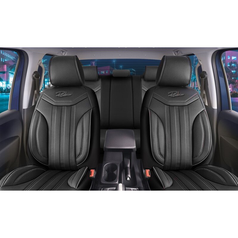 Set 7 piese Huse scaune Miami Black Edition pentru Dacia Duster II 2018 ...