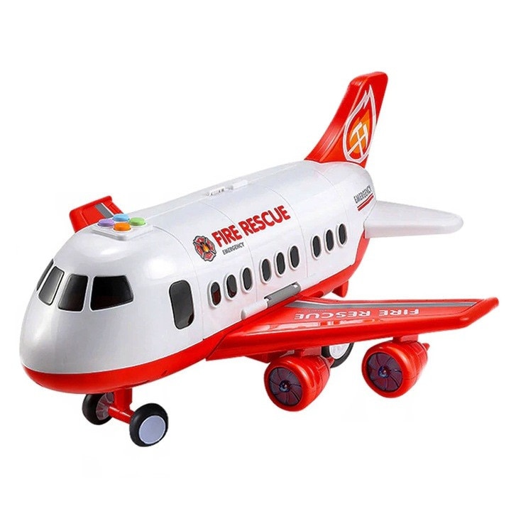 Jucarie Interactiva pentru Copii, Avion Fire Rescue, Include 6 Masinute ...