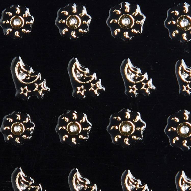 Ornamente cu zirconiu pentru unghii, Niko, Model cosmic, Auriu - eMAG.ro