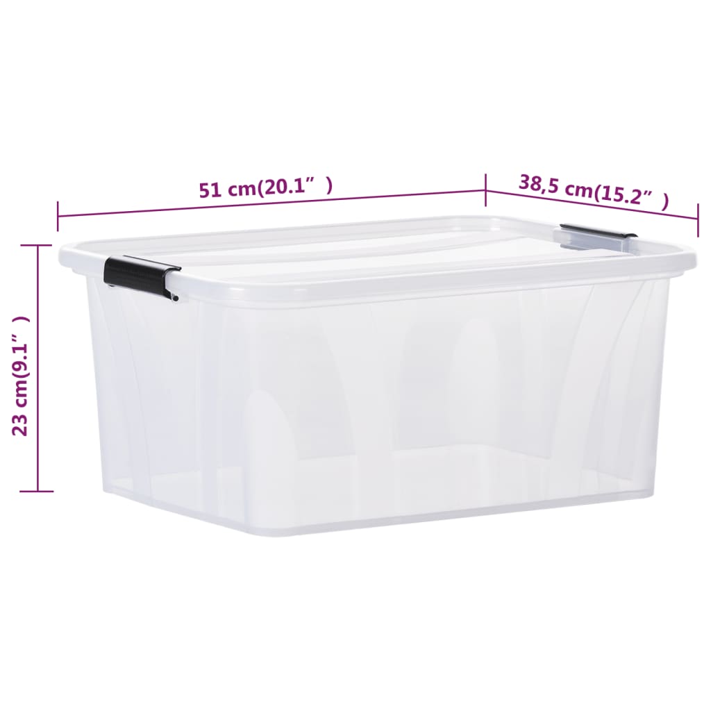 Set Cutii de depozitare cu capace vidaXL, 2 piese, transparent, 32 L ...