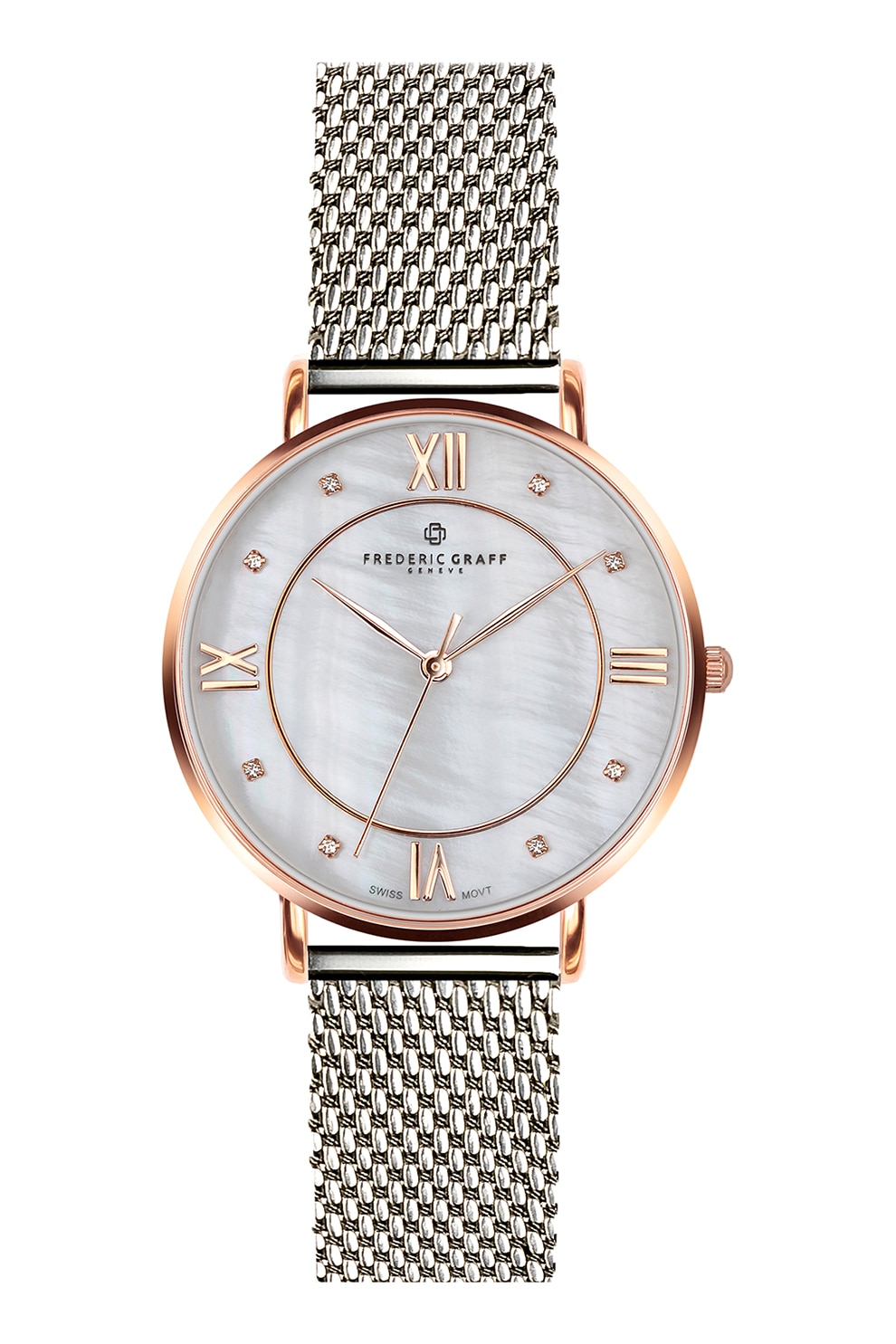 Frederic Graff, Часовник с мрежеста верижка, Сребрист - eMAG.bg
